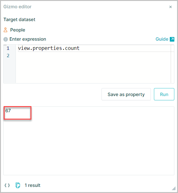 Viewing properties | Orgvue Gizmo Cookbook