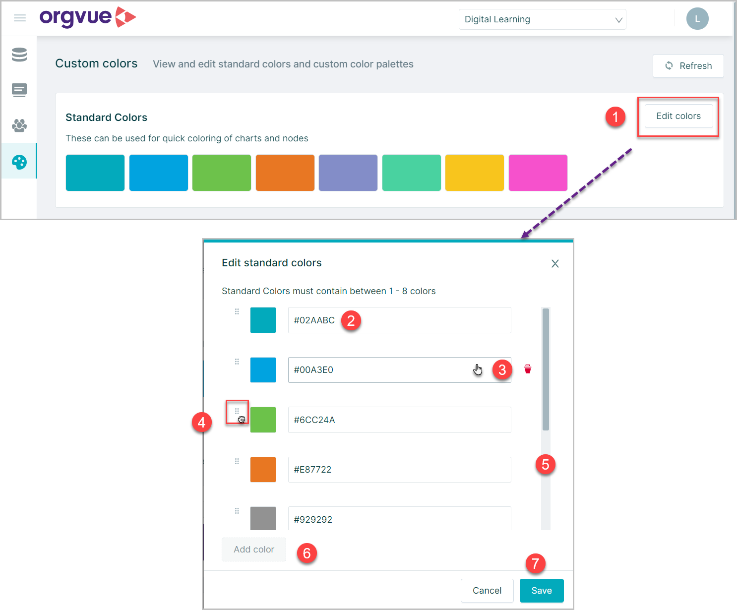 Custom Colors | Orgvue Settings User Guide