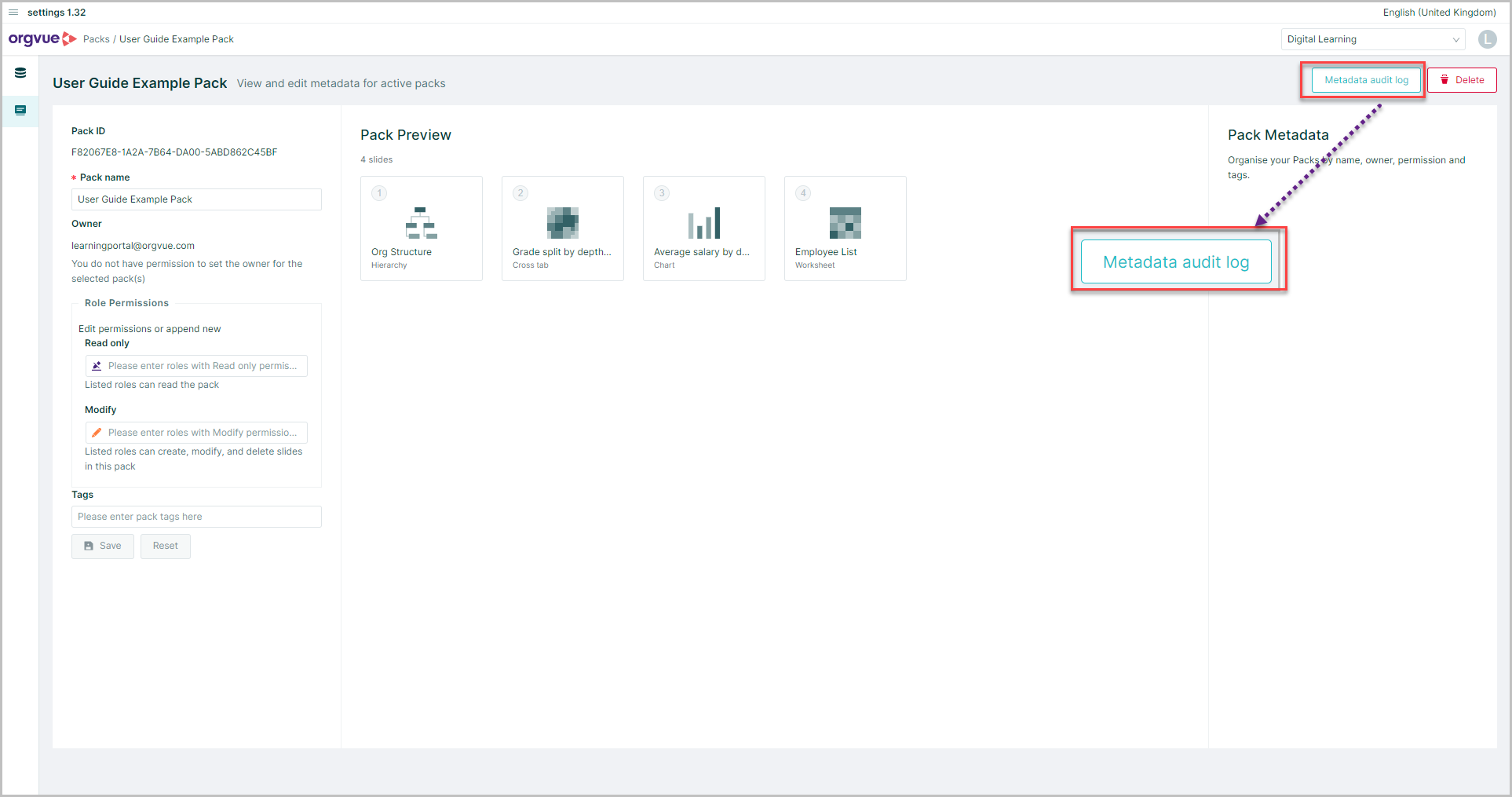 Audit Log | Orgvue Settings User Guide
