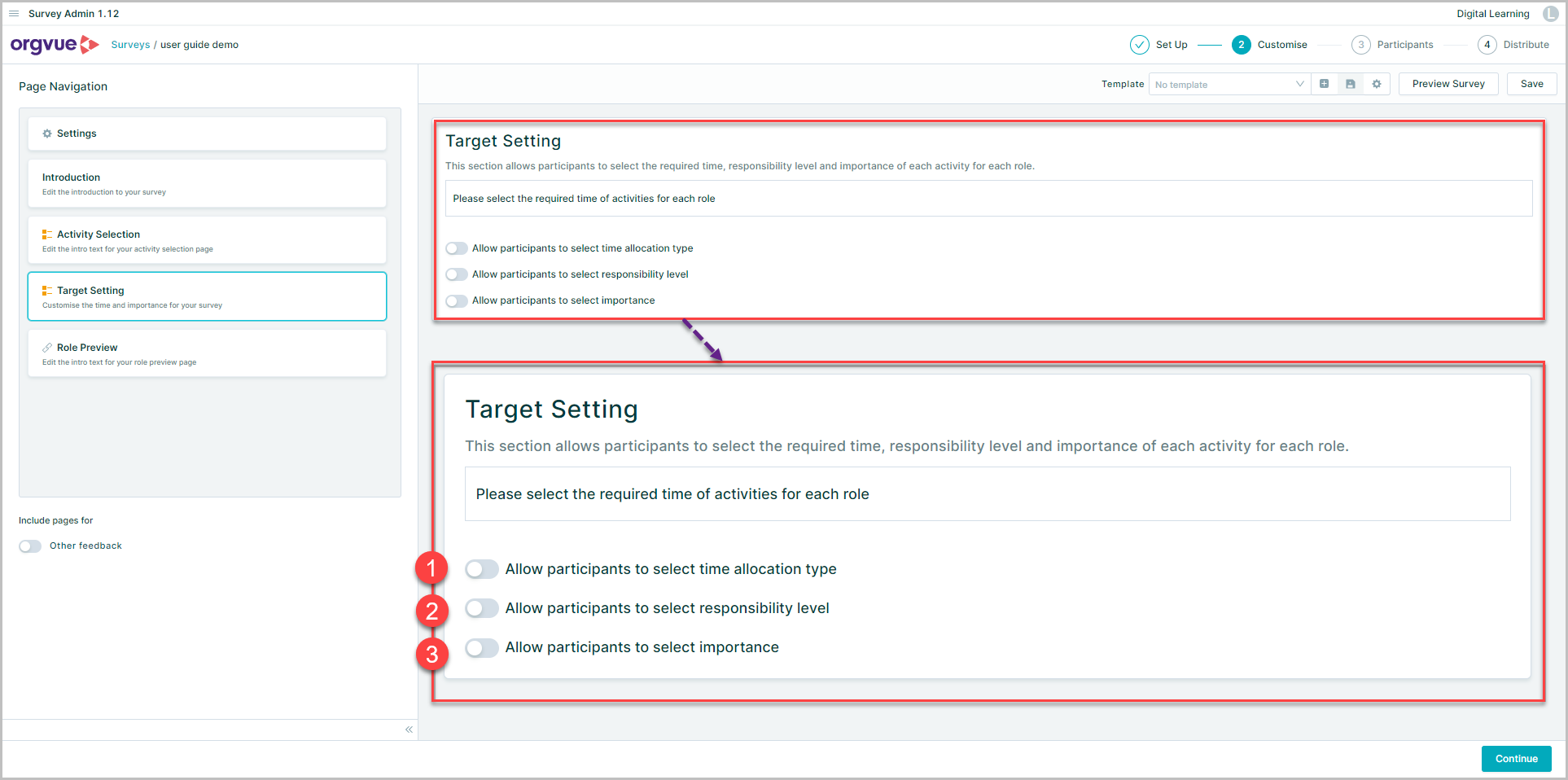 3.3 Customize | Orgvue Survey Admin User Guide